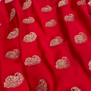 Indian Traditional Exclusive Red Aari Handwork Wedding Banarasi Bridal ...