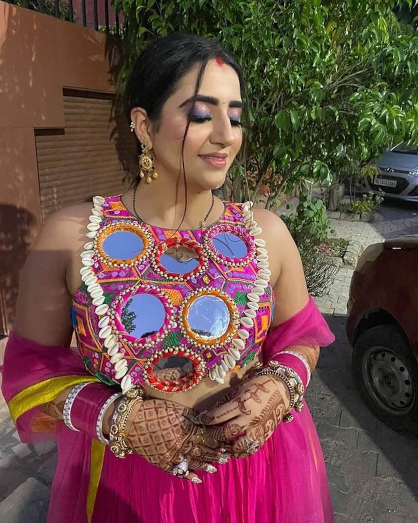 Buy Kodi Mirror Work Blouse Gujrati Style Dress Garba Dressdress for ...