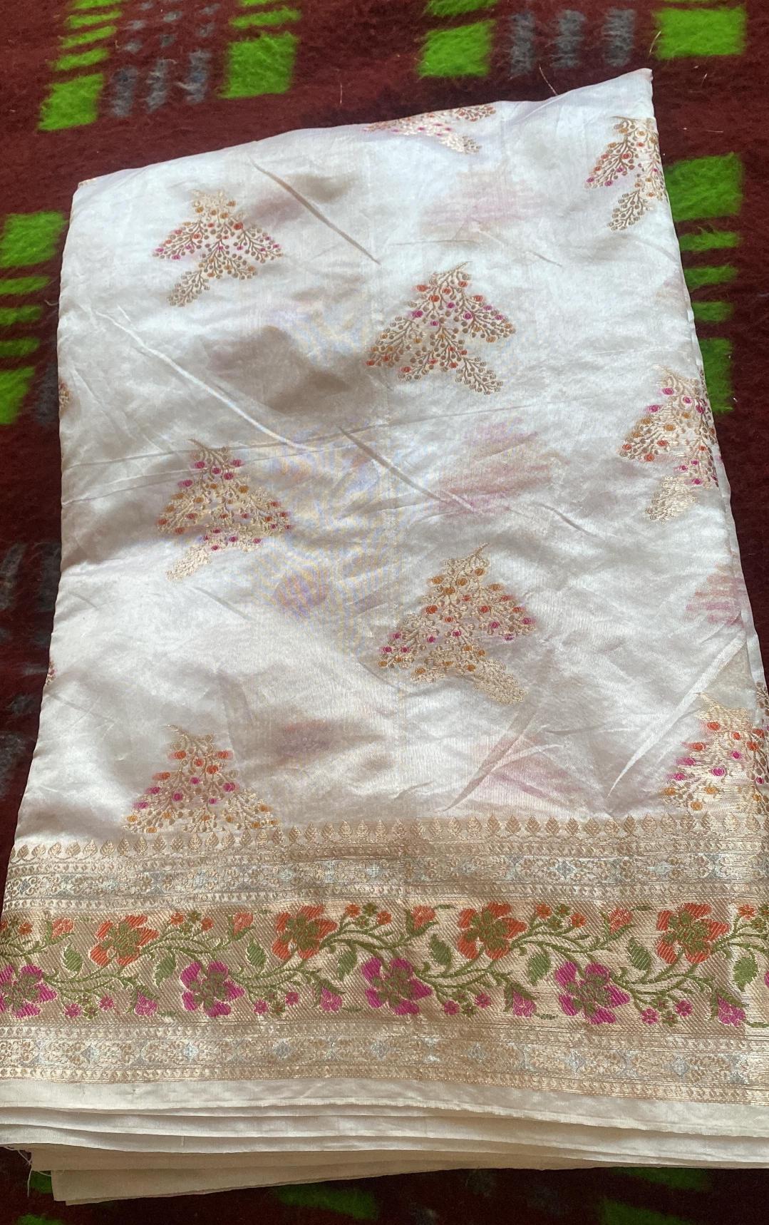 Pure Handloom Dupion Silk Saree With Paithani Work Banarasi Saree With ...