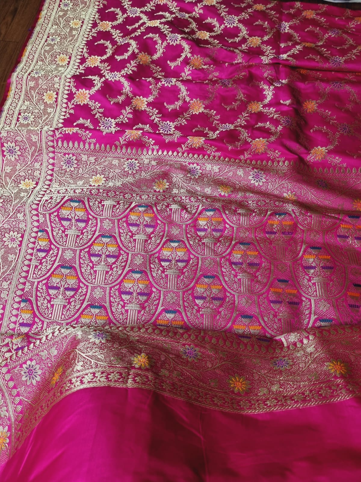 Pure Katan Silk Banarasi Saree With Triple Minakari | Indian Saree ...