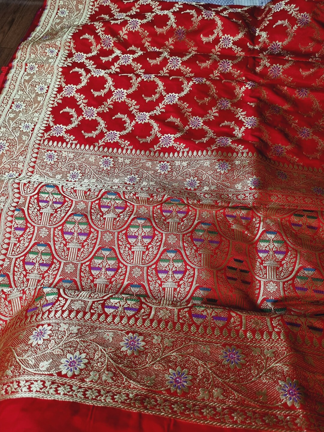 Pure Katan Silk Banarasi Saree With Triple Minakari | Indian Saree ...