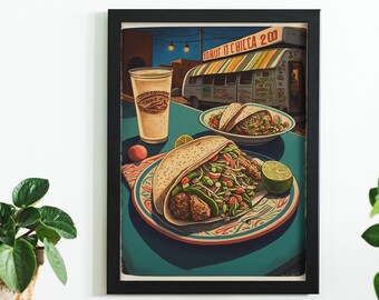 Street Tacos Digital Artwork Print at Home Wall Art - Etsy