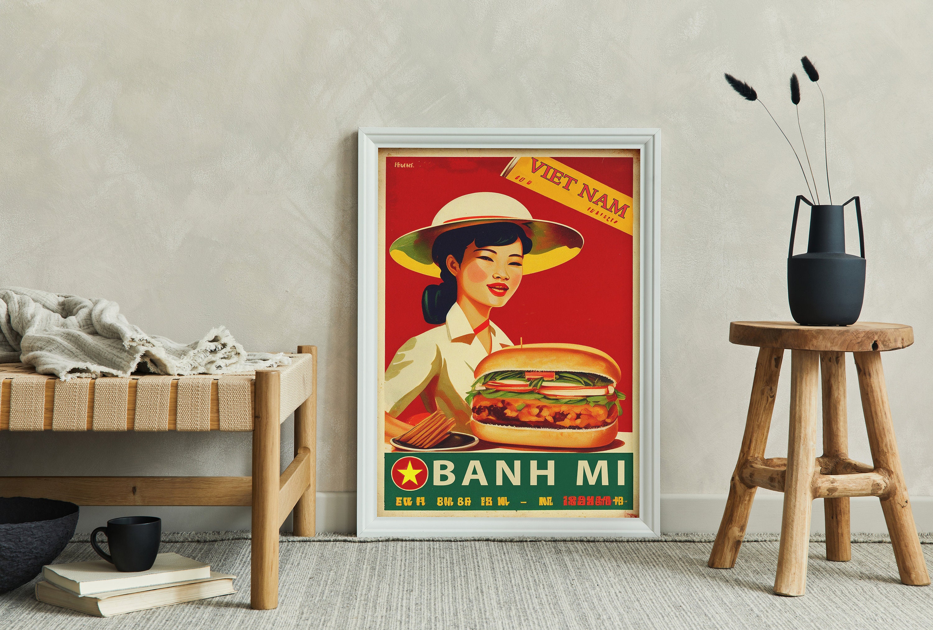 Vietnam Banh Mi Digital Art, Vietnamese Affiche Cuisine Banh Mi Food ...