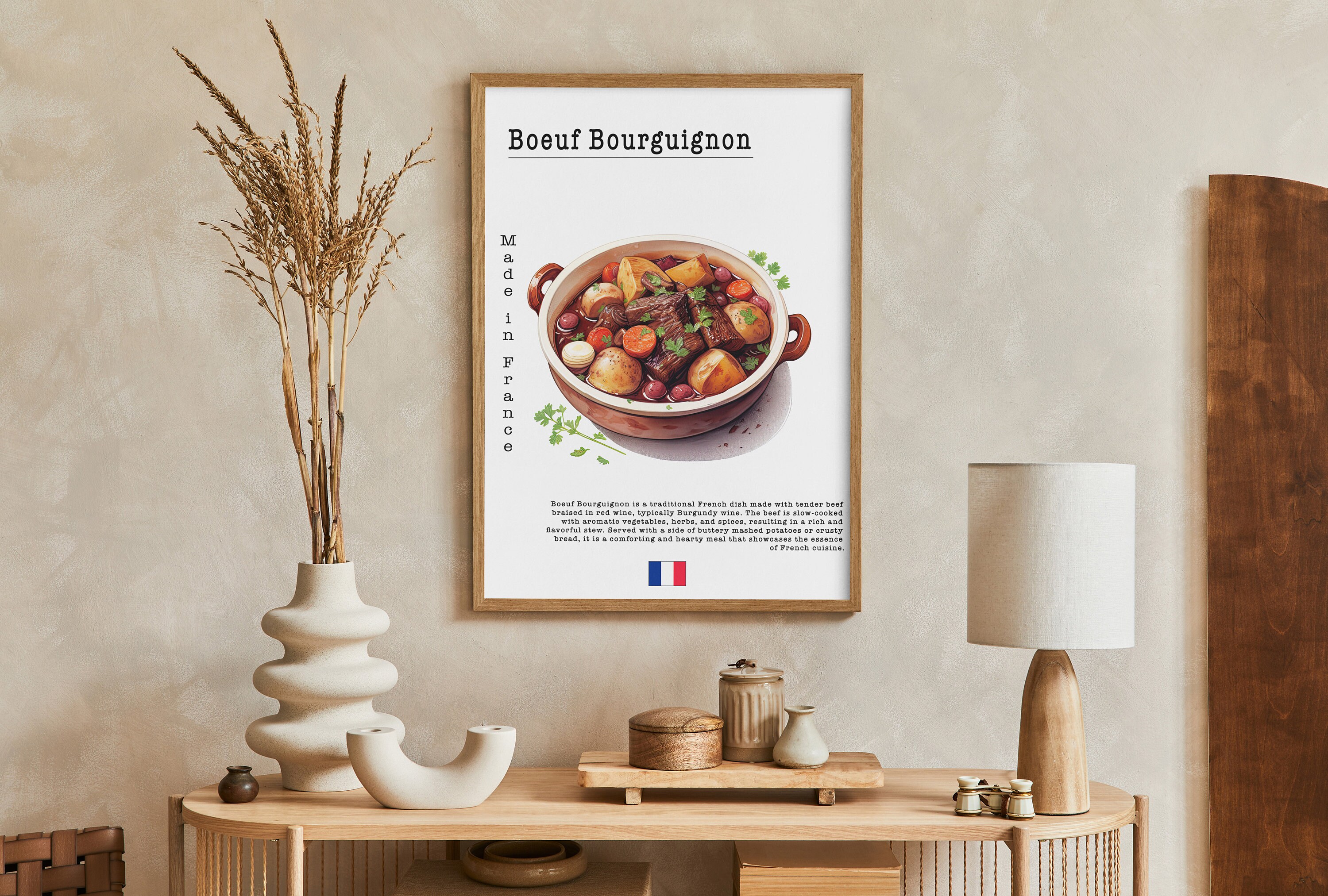Boeuf Bourguignon French Food Poster, French National Dish Art Print ...