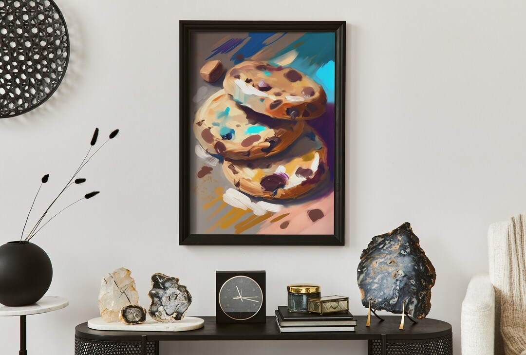 Surreal Chocolate Chip Cookies Poster Print Digital Artwork | Print at ...