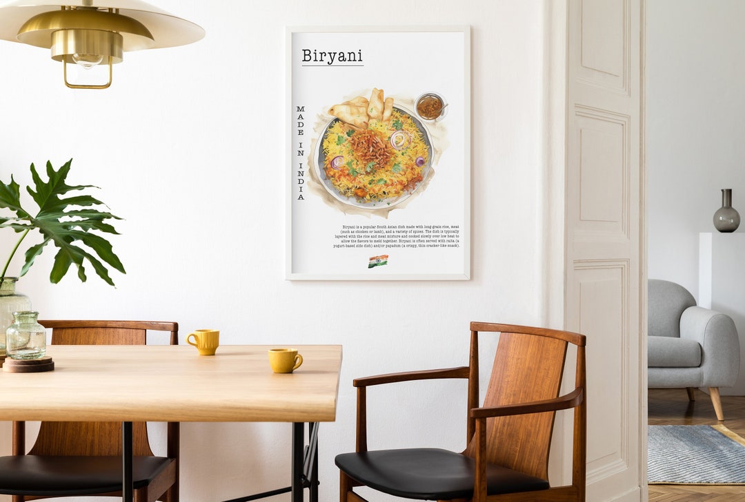 Indian Biryani National Dish Poster Digital Artwork | Print at Home ...