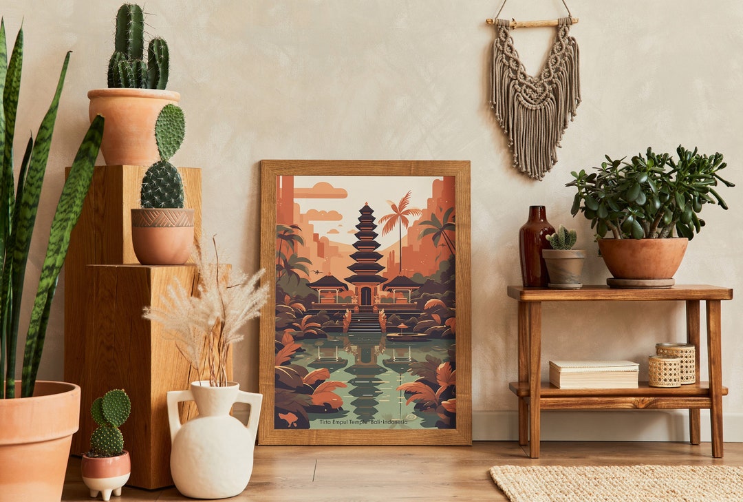Tirta Empul Temple Travel Poster Bali Indonesia Print | Print at Home ...