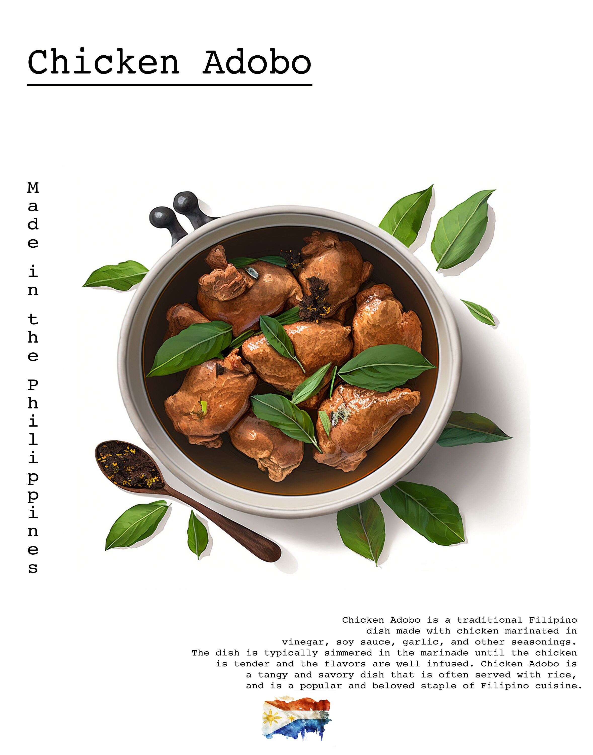Philippines Chicken Adobo National Dish Poster Digital Artwork Print at ...