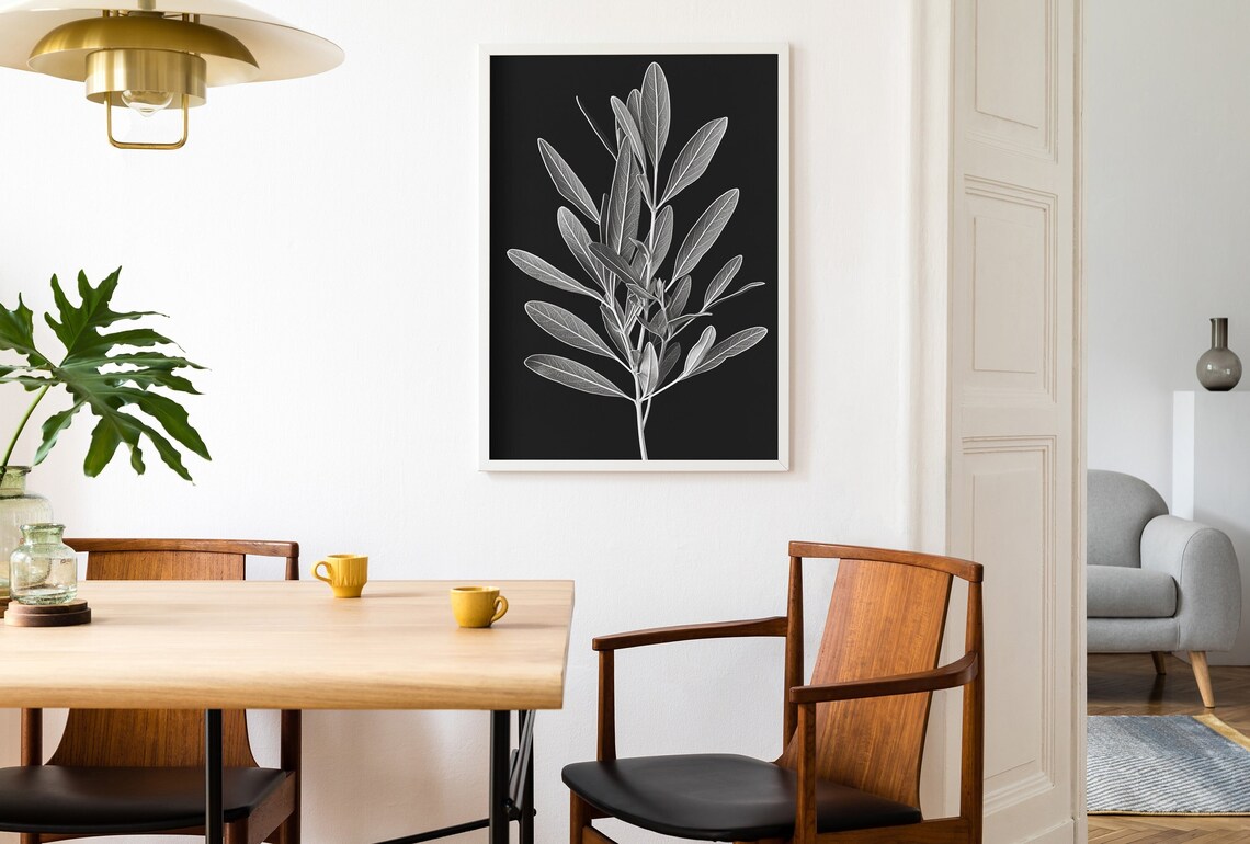 Sage Illustration Pencil Drawing Print Botanical Poster | Print at Home ...