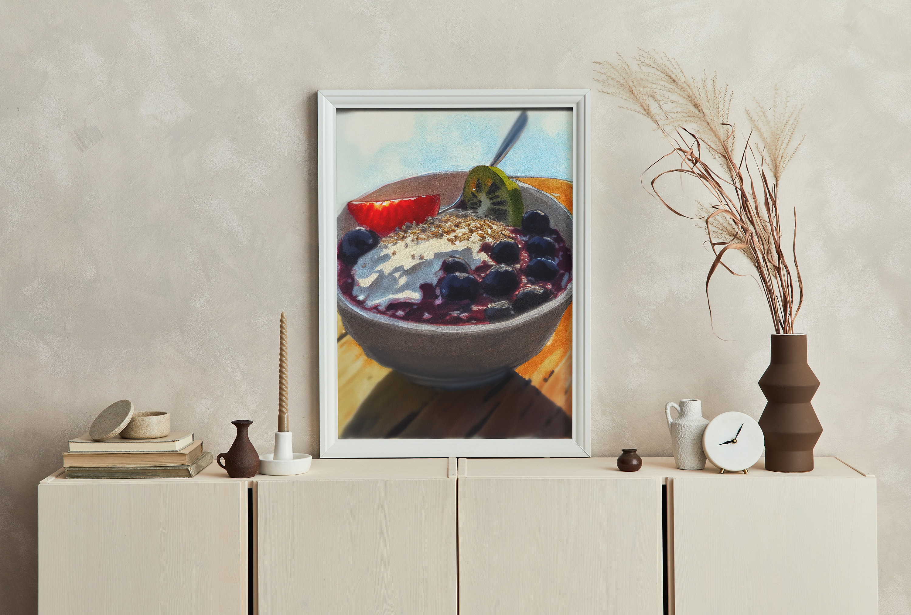 Acai Bowl Digital Artwork | Print at Home | Wall Art | PRINTABLE Wall ...