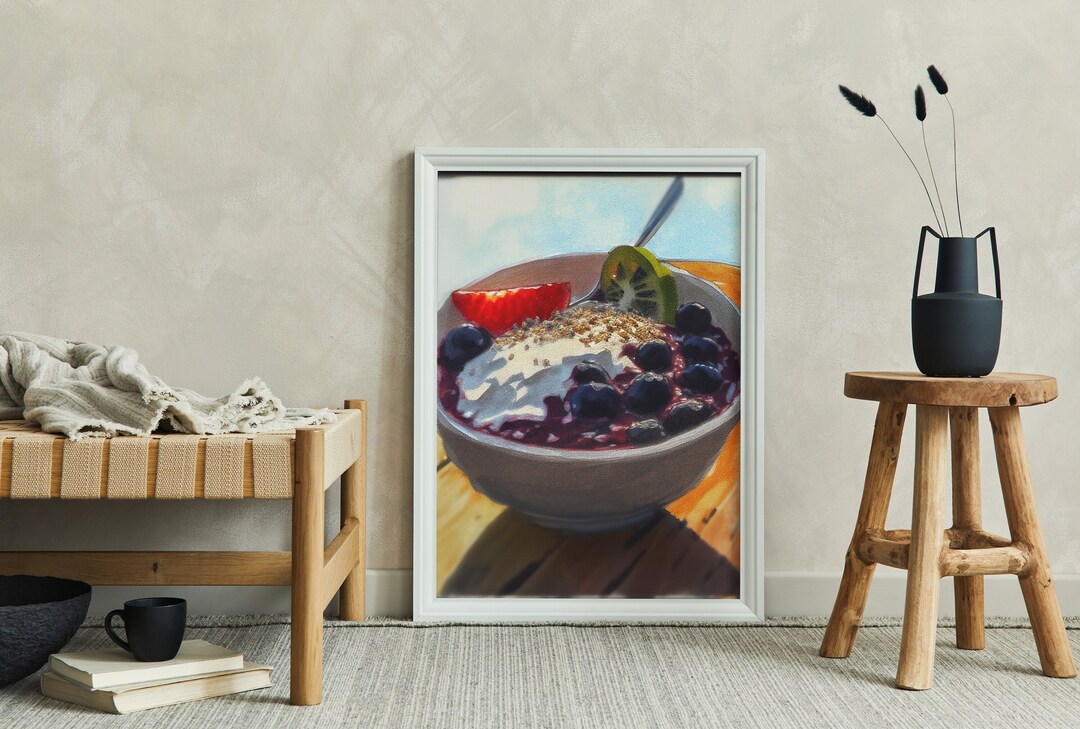 Acai Bowl Digital Artwork | Print at Home | Wall Art | PRINTABLE Wall ...