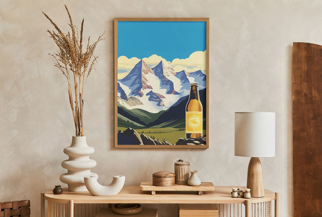 Vintage 60s Style Beer Bottle Poster Print Digital Artwork | Print at ...