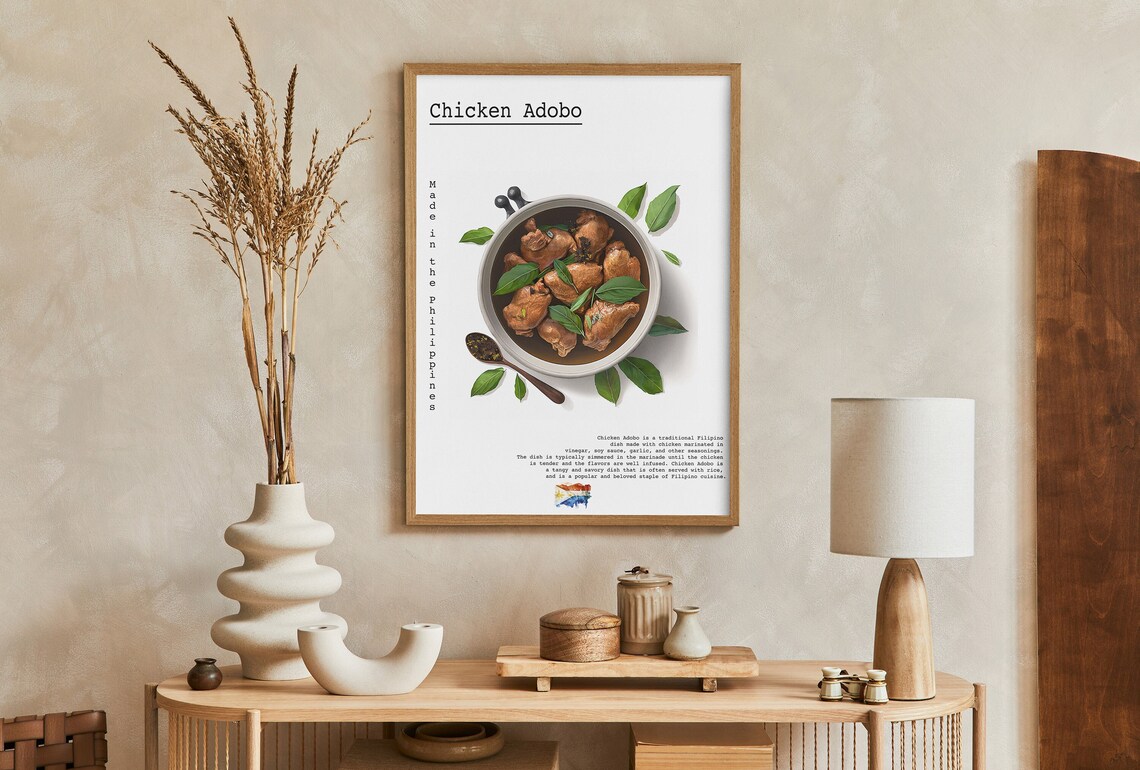 Philippines Chicken Adobo National Dish Poster Digital Artwork | Print ...