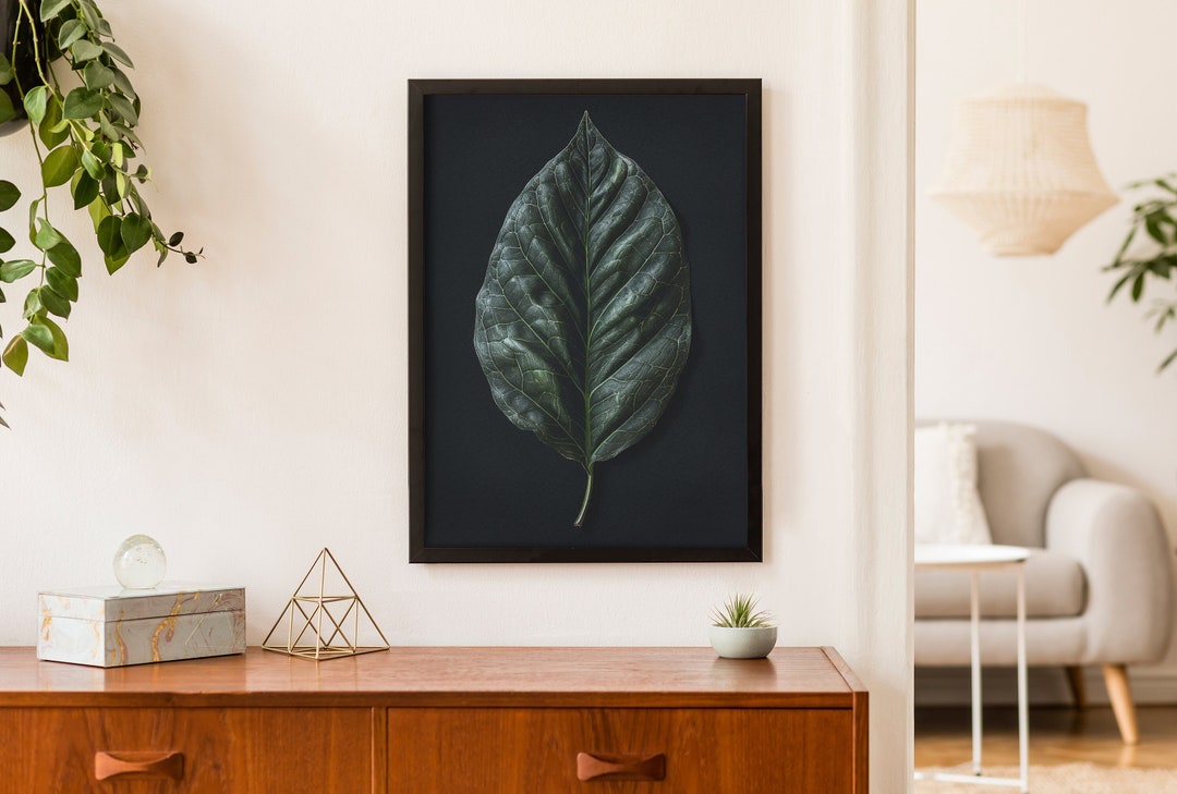 Basil Ink Drawing on Dark Background Botanical Poster | Print at Home ...