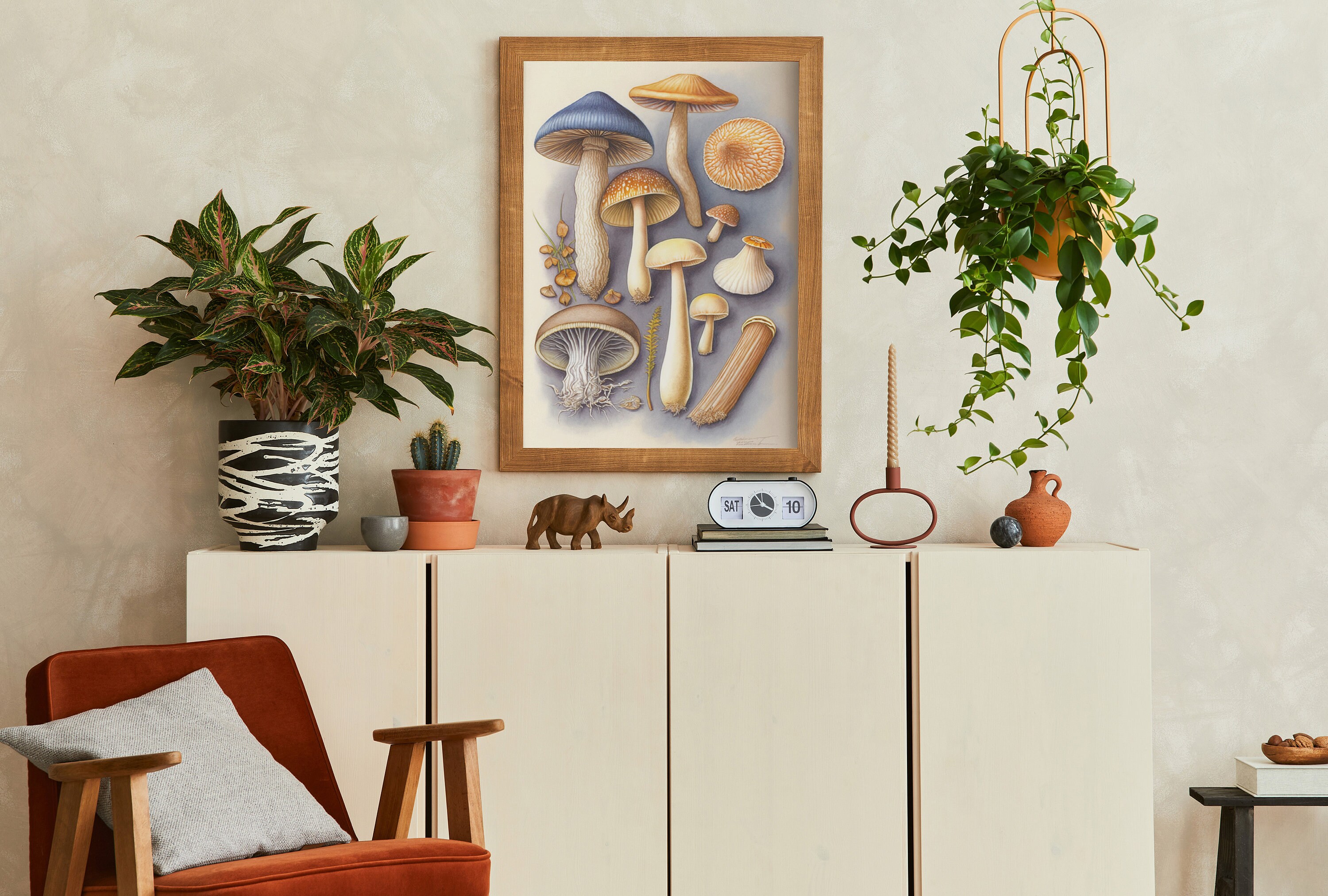 Color Pencil Sketch of Mushrooms Digital Artwork Print at Home Wall Art ...