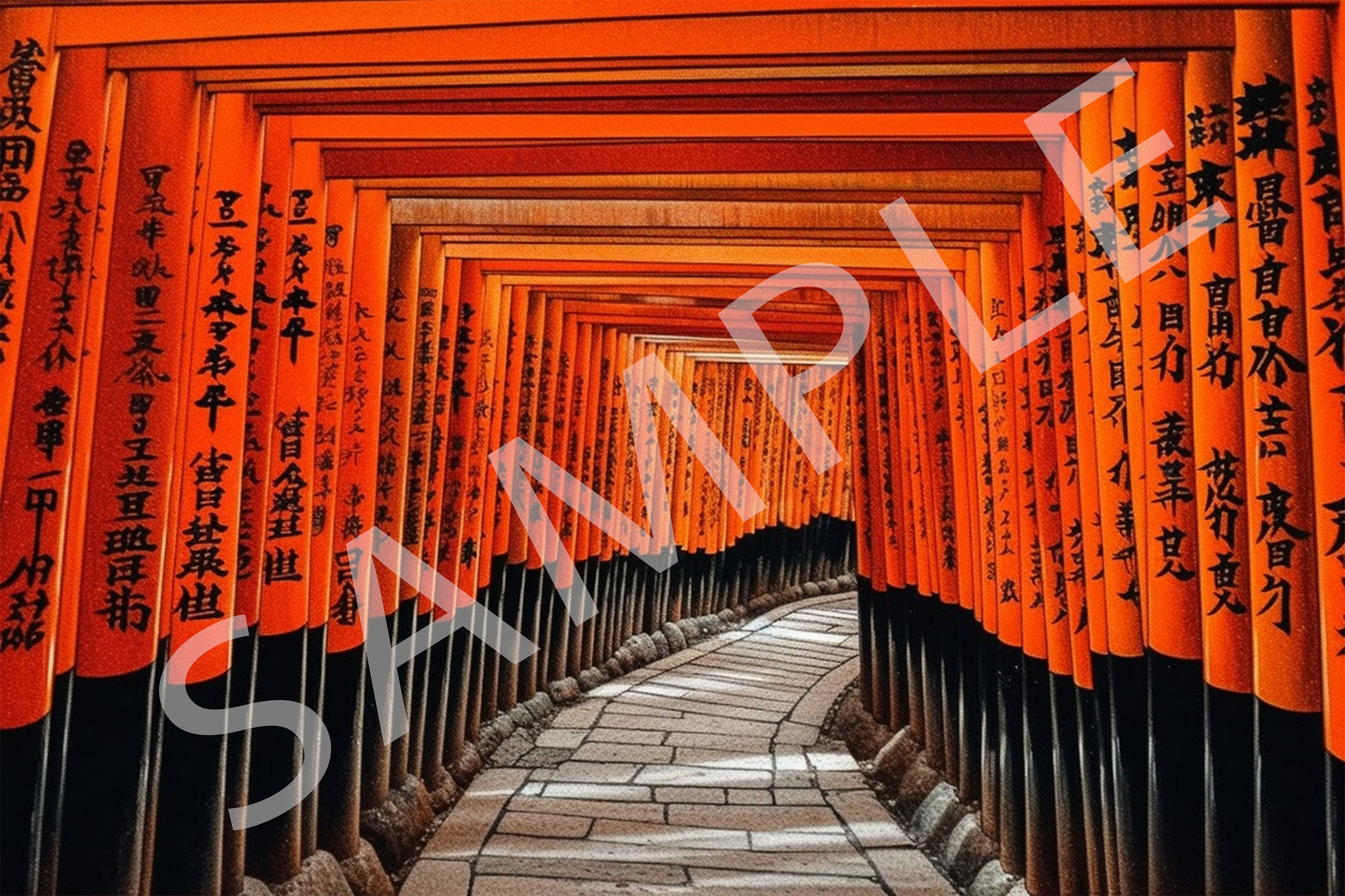 Vintage Painting of Fushimi Inari Shrine Kyoto Travel Poster - Etsy