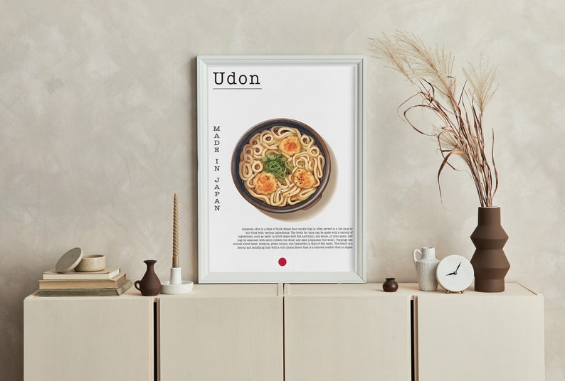 Japanese Udon Japan National Dish Poster Digital Artwork Print at Home ...