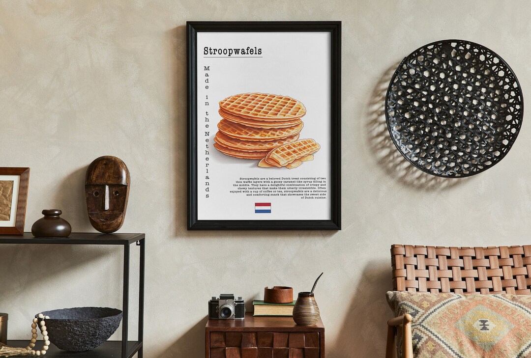 Stroopwafels Dutch Food Poster, Dutch National Dish Art Print, European ...