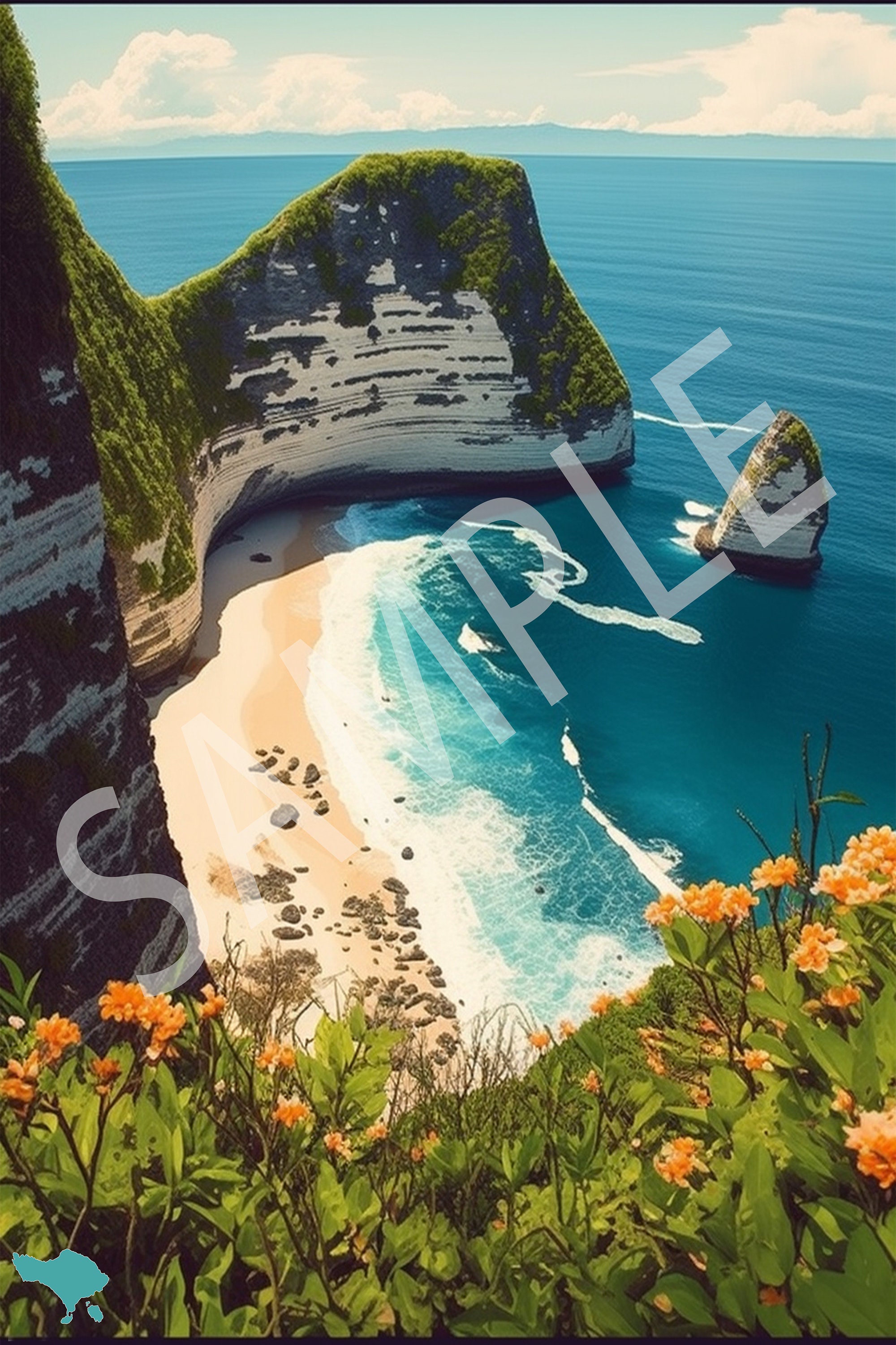 Nusa Penida Diamond Beach Print Bali Indonesia Poster | Print at Home ...
