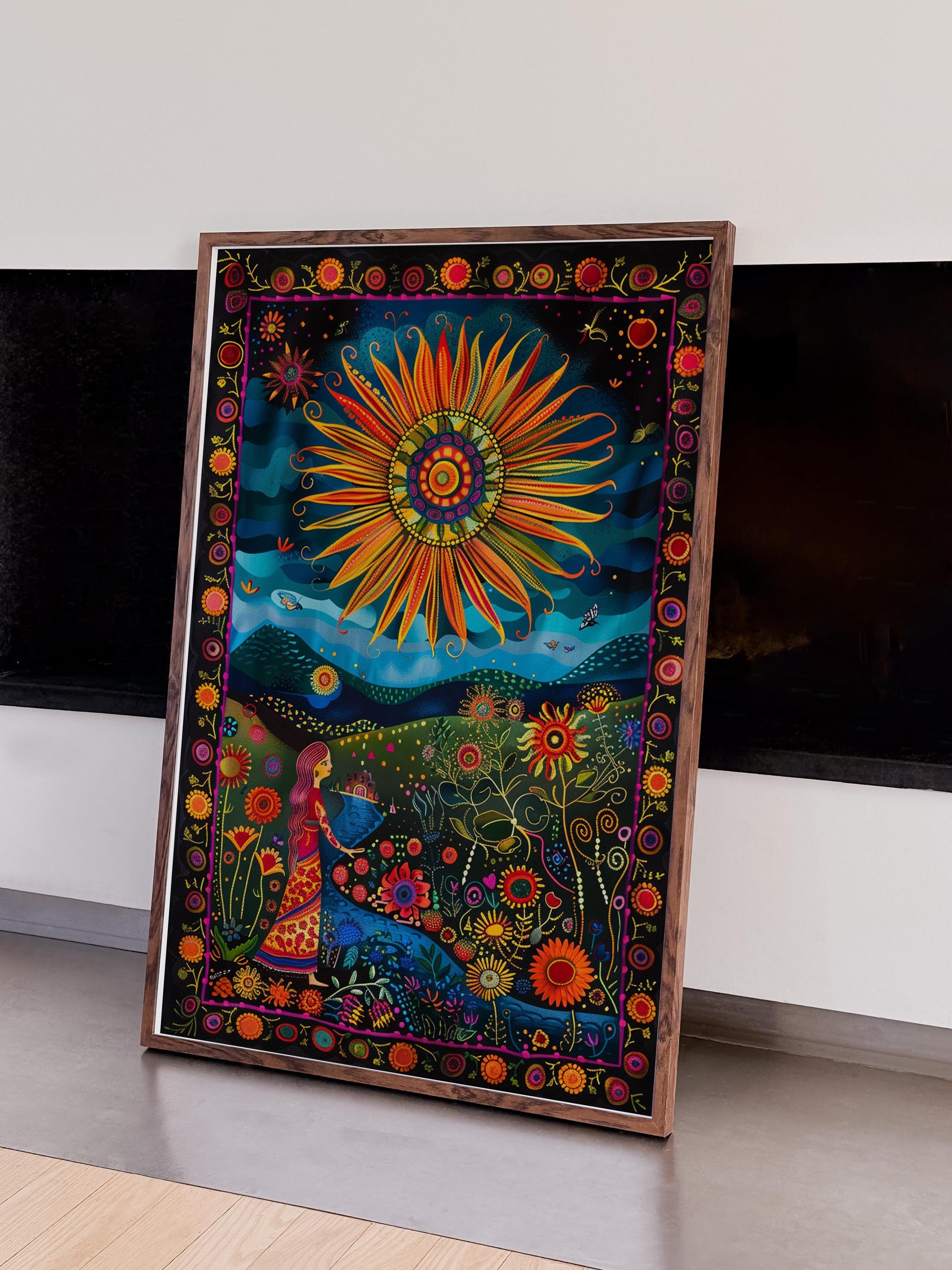 Mexican Abstract Art | Flowery Sun| Arte Mexicana | Abstract Digital ...