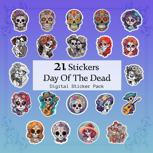 Day of Dead Stickers - Etsy