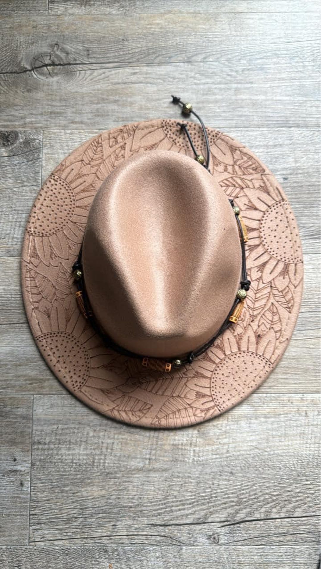 Custom Fedora With Full Flower Detail Hand Burned Hat Hand Burned Wide ...