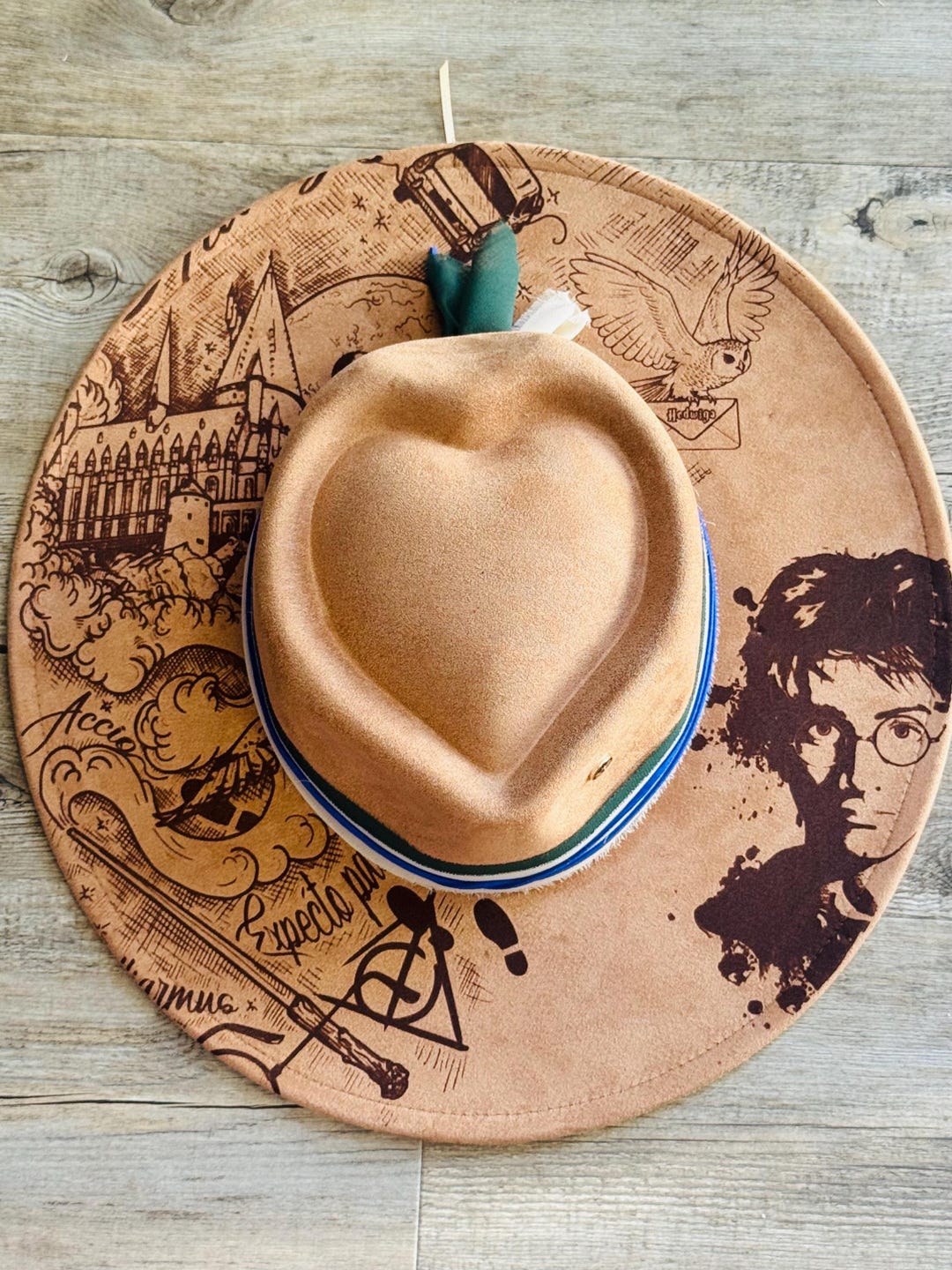 HP - Harry Potter With Heart Crown Burnt Pyro Fedora Hat: Handpainted ...