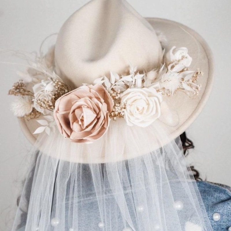Boho Bridal Fedora - Etsy UK