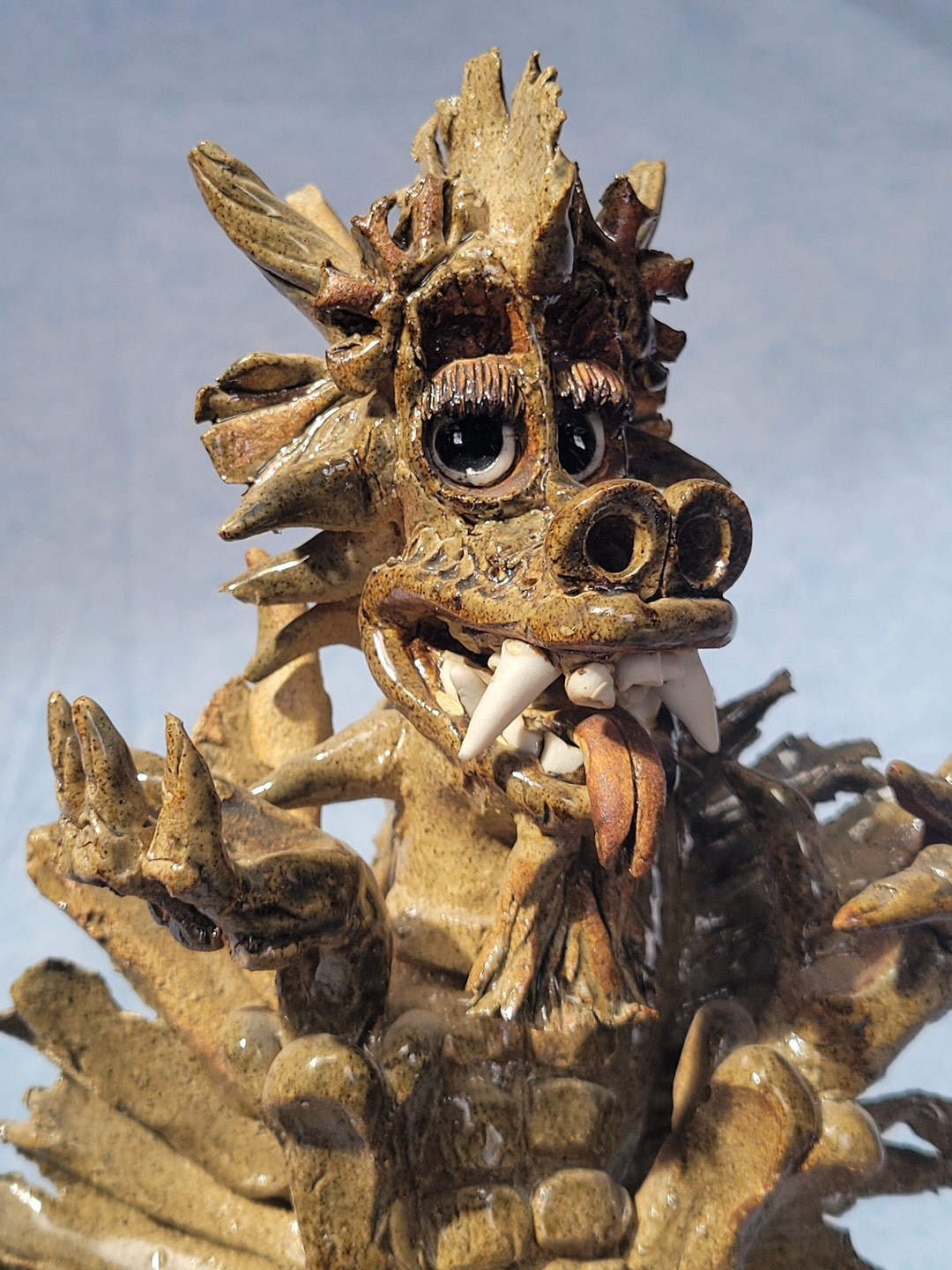 Smoking Dragon Incense Burner, Stoneware Pottery, Wheel-thrown, Hand ...