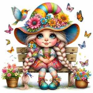 Spring Gnome Garden Clipart | Set of 10 | High Quality 300 DPI Jpegs ...