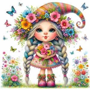 Spring Gnome Garden Clipart | Set of 10 | High Quality 300 DPI Jpegs ...