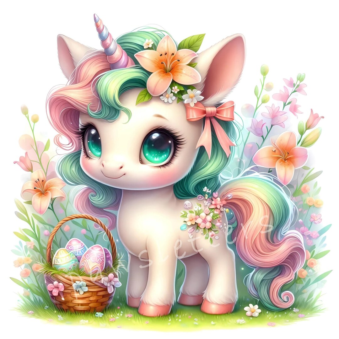 Pastel Meadow Unicorn Clipart | Set of 10 | High Quality 300 DPI Jpegs ...