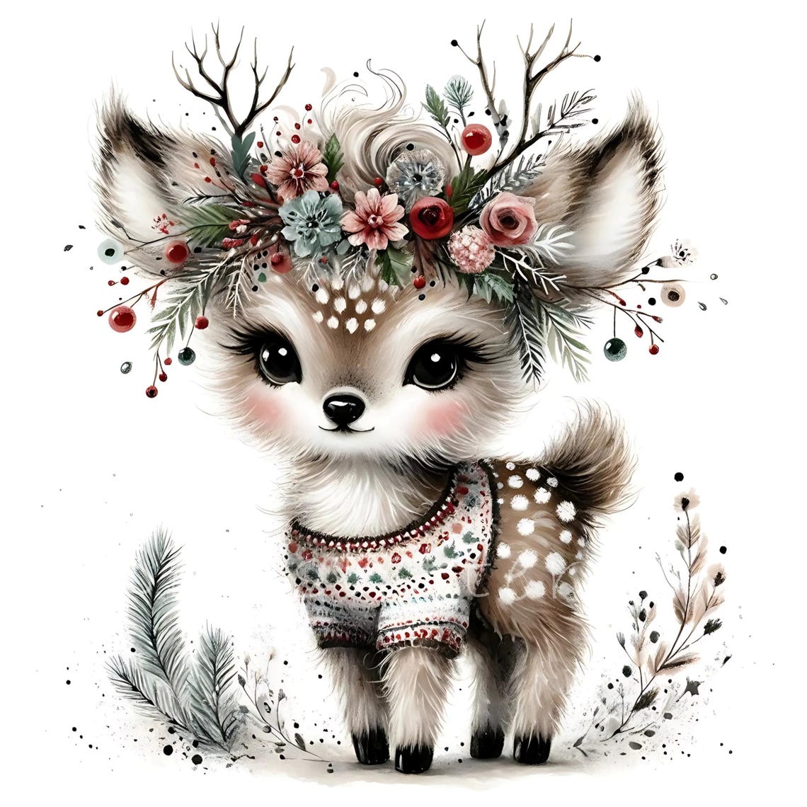 Boho Woodland Clipart, 10 High Quality 300 DPI Jpgs Cute Woodland ...