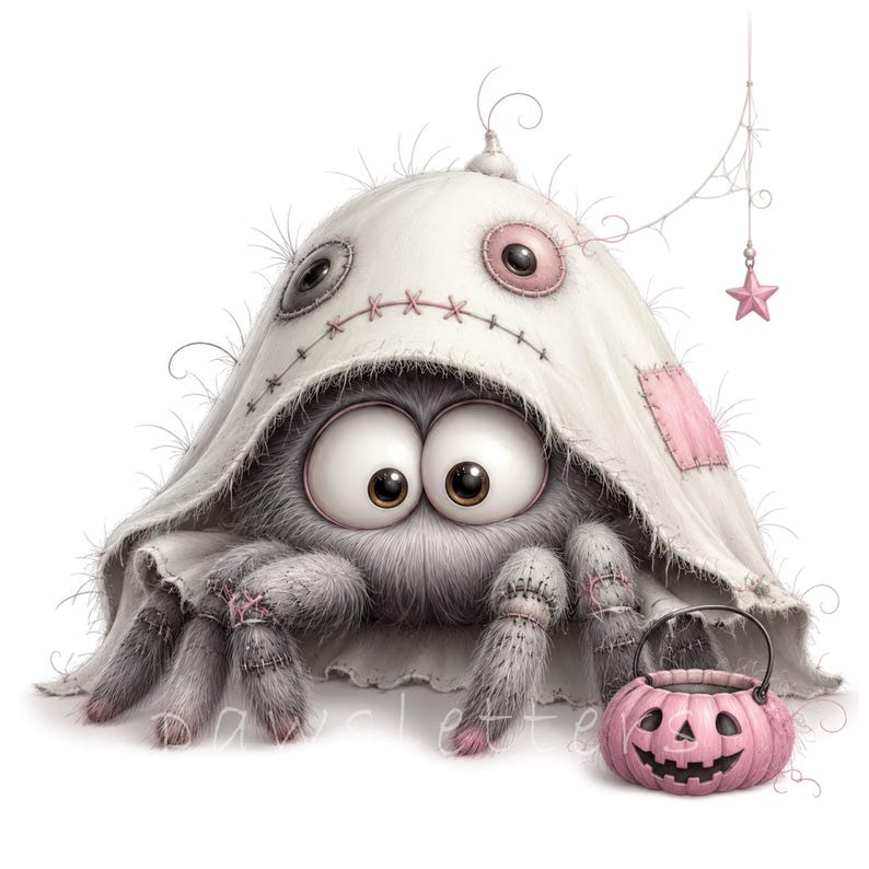 Cute Monster Spider Clipart Bundle, 35 Kawaii Halloween Jpgs for ...