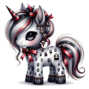 Cursed Doll Unicorn Clipart Bundle 10 High Res Jpgs, Watercolor Cute ...