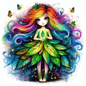 Enchanted Leaf Sprite Clipart | Set of 10 | High Quality 300 DPI Jpegs ...