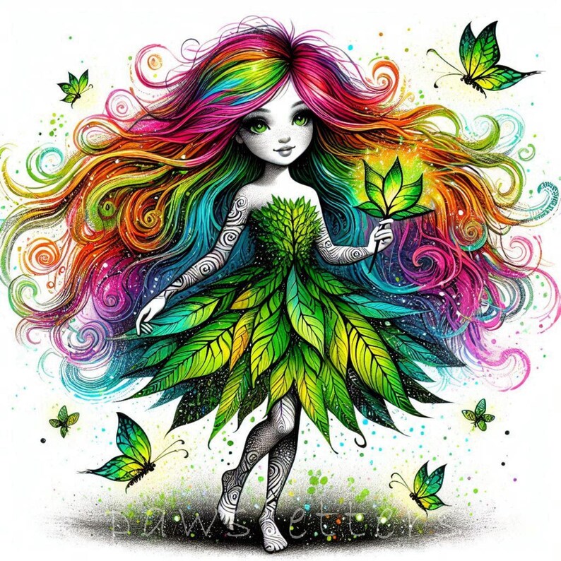 Enchanted Leaf Sprite Clipart | Set of 10 | High Quality 300 DPI Jpegs ...