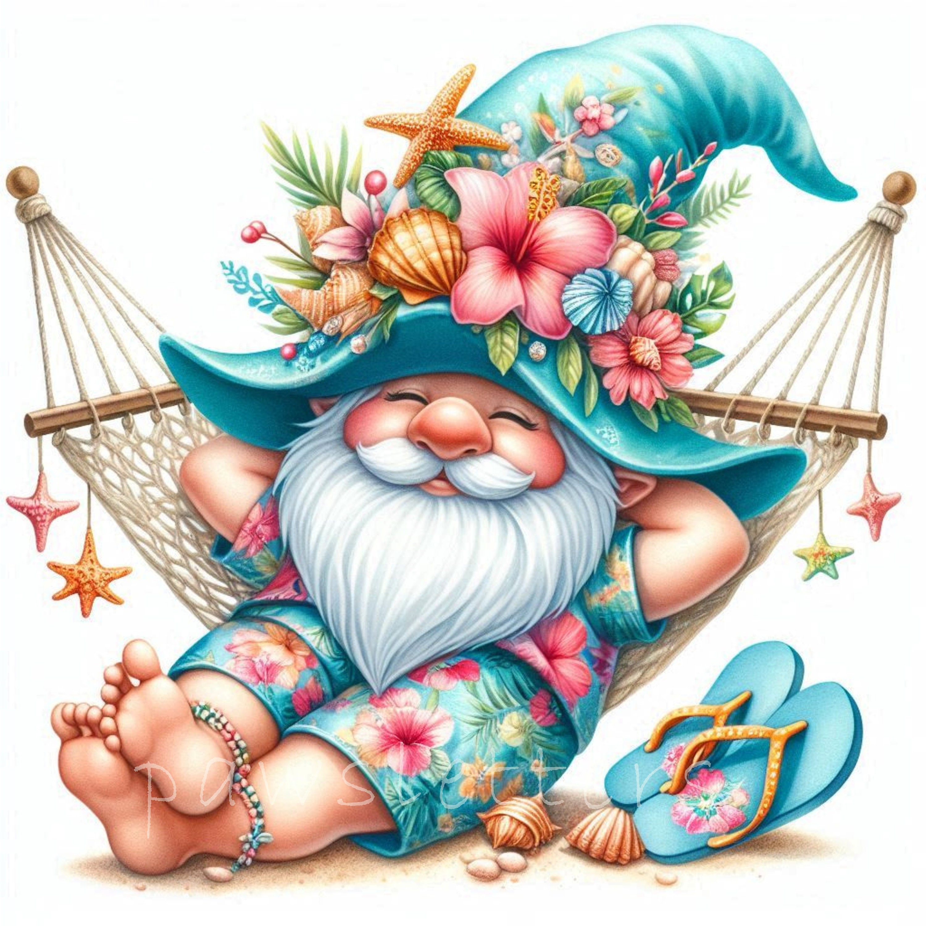 Summer Beach Gnome Clipart | Set of 10 | High Quality 300 DPI Jpegs ...