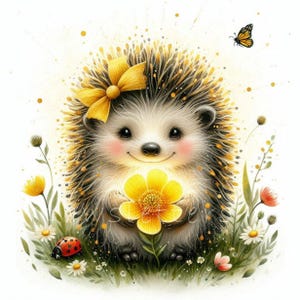Sunbeam Hedgehog Clipart | Set of 10 | High Quality 300 DPI Jpegs ...