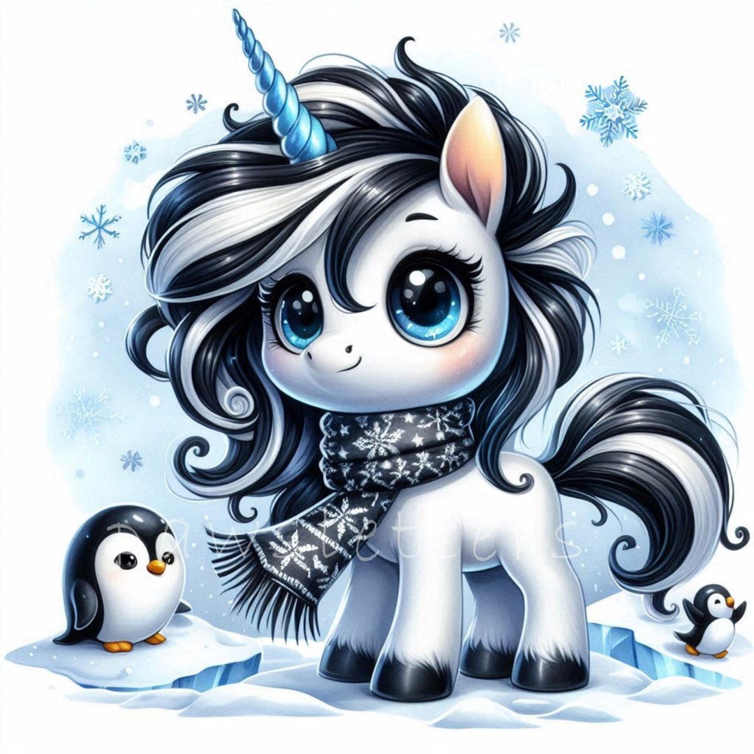 Christmas Winter Unicorn Clipart | Set of 10 | High Quality 300 DPI ...