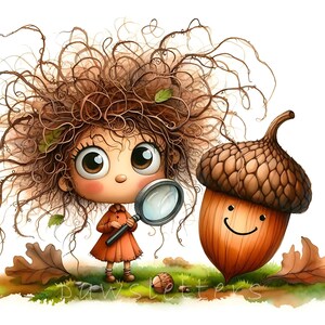 Acorn Clipart | 10 Curious Autumn Kids JPG | High Quality Fall Forest ...