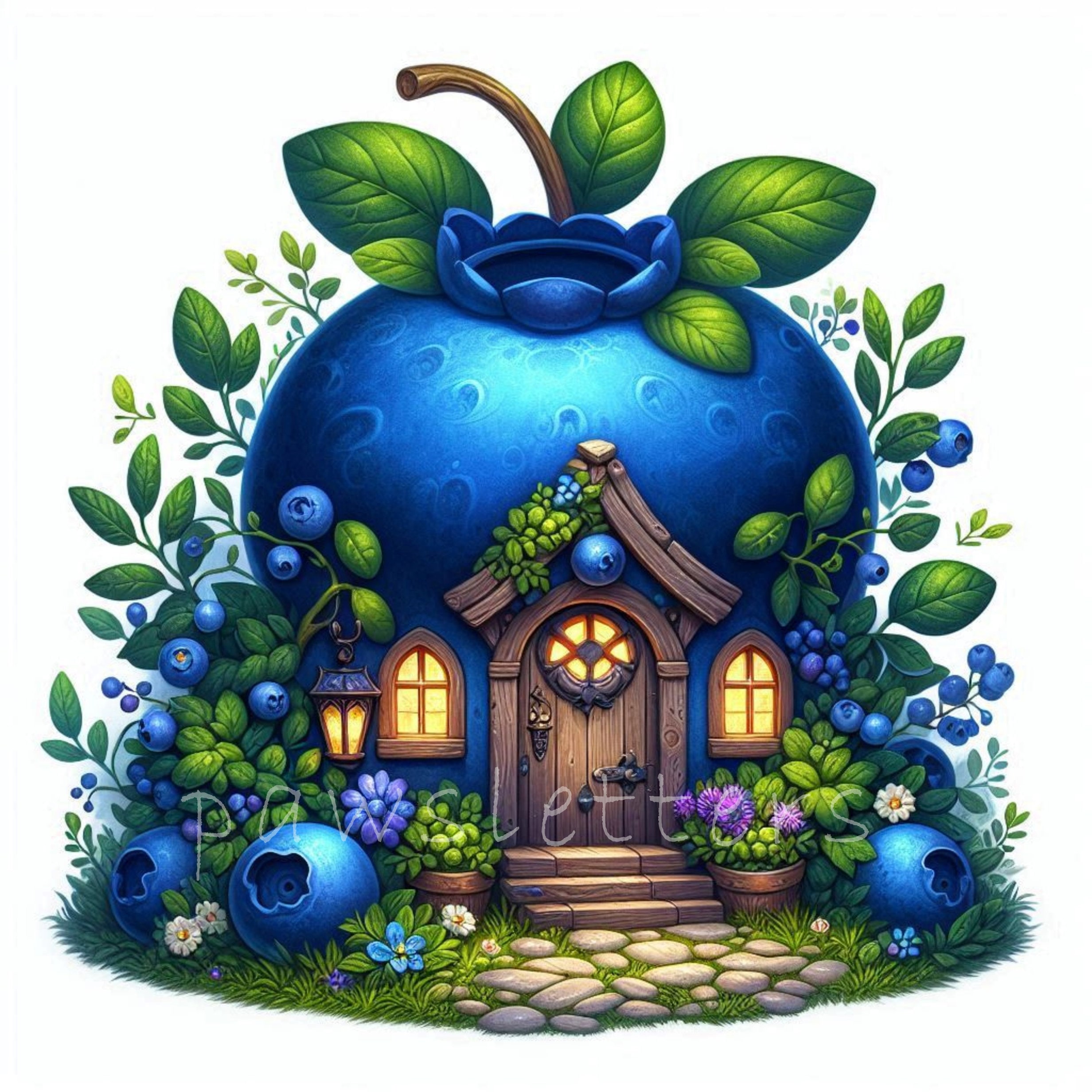 Blueberry Fairy House Clipart Set of 10 High Quality 300 DPI Jpegs ...