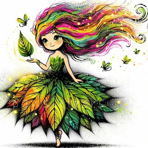 Enchanted Leaf Sprite Clipart | Set of 10 | High Quality 300 DPI Jpegs ...