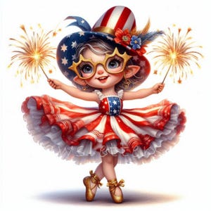 Patriotic Gnome Clipart Bundle, Fourth of July American Pride, 4th of ...