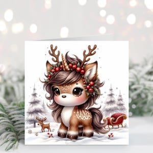 Christmas Reindeer Unicorn Clipart 10 High Res Watercolor Jpgs for Junk ...