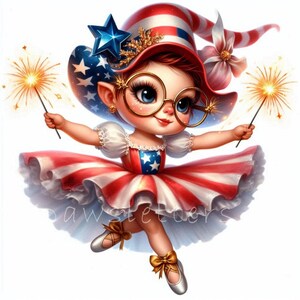 Patriotic Gnome Clipart Bundle, Fourth of July American Pride, 4th of ...