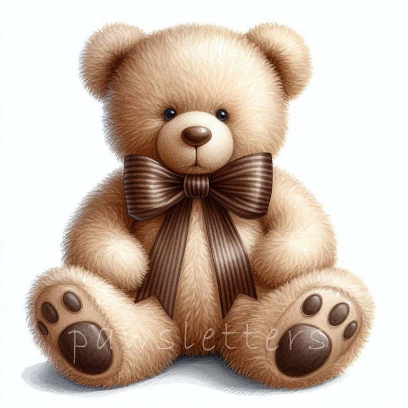 Teddy Bear Watercolor Clipart Set of 10 High Quality 300 DPI Jpegs Baby ...