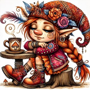 Boho Chic, Floral Gnome Clipart | Set of 10 | High Quality 300 DPI ...