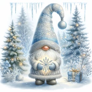 Winter Wonderland Gnomes Clipart 10 High Res Watercolor Jpgs Holiday ...