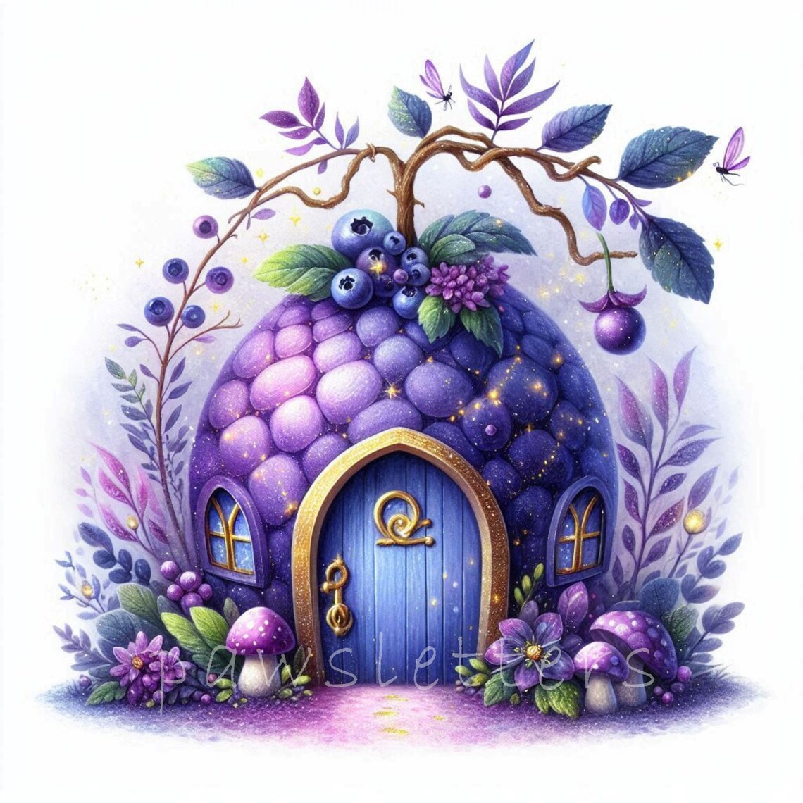 Whimsical Blueberry House Clipart Set of 10 High Quality 300 DPI Jpegs ...